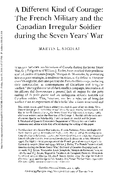 (PDF) A Different Kind of Courage: The French Military and the Canadian ...