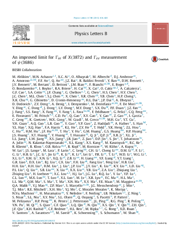 (PDF) An improved limit for ee of X(3872) and ee measurement of ψ(3686 ...