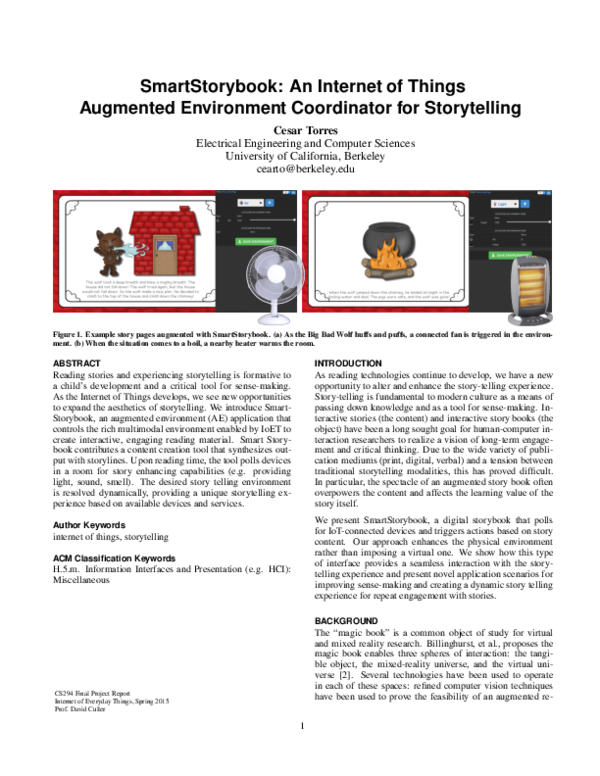 (PDF) SmartStorybook: An Internet of Things Augmented Environment ...