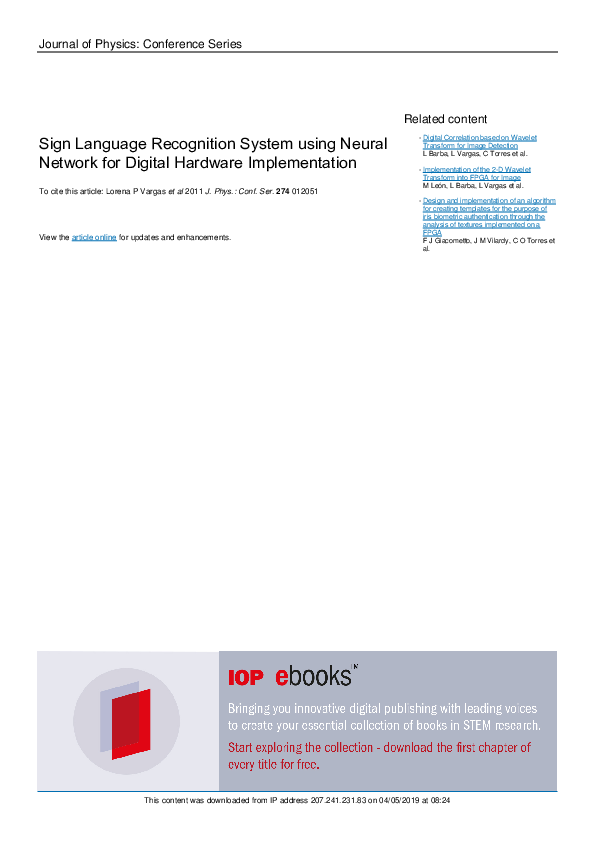 Pdf Sign Language Recognition System Using Neural Network For Digital Hardware Implementation