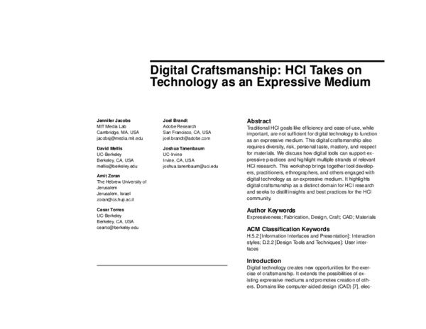 (PDF) Digital Craftsmanship