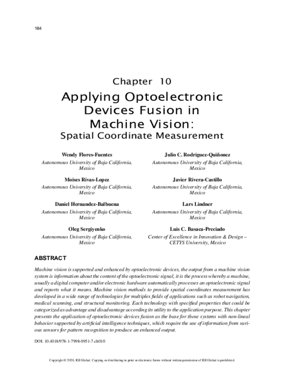 (PDF) Applying Optoelectronic Devices Fusion in Machine Vision