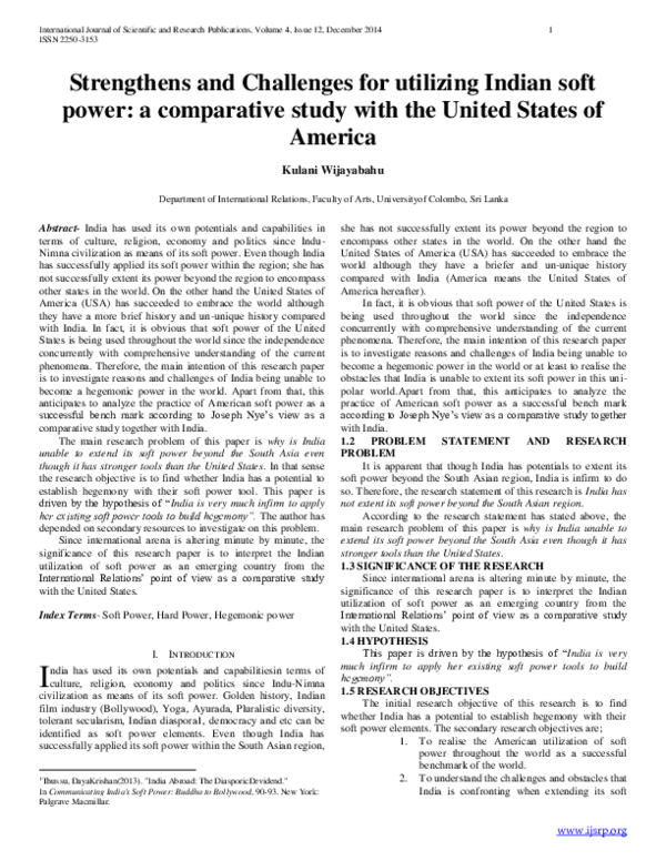 (PDF) Strengthens and Challenges for utilizing Indian soft power : a ...