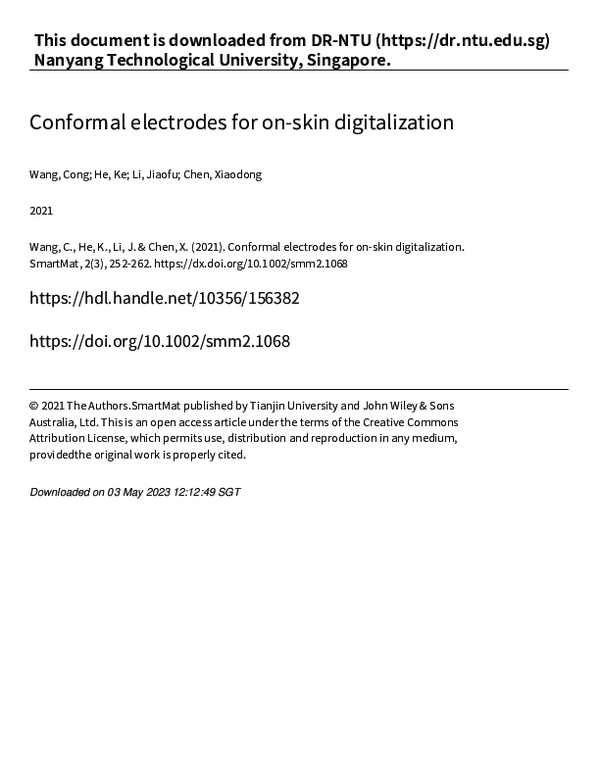 (PDF) Conformal electrodes for on‐skin digitalization