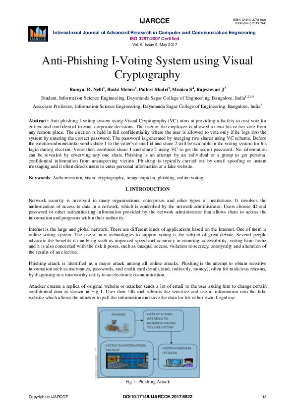 (PDF) Anti-Phishing I-Voting System using Visual Cryptography