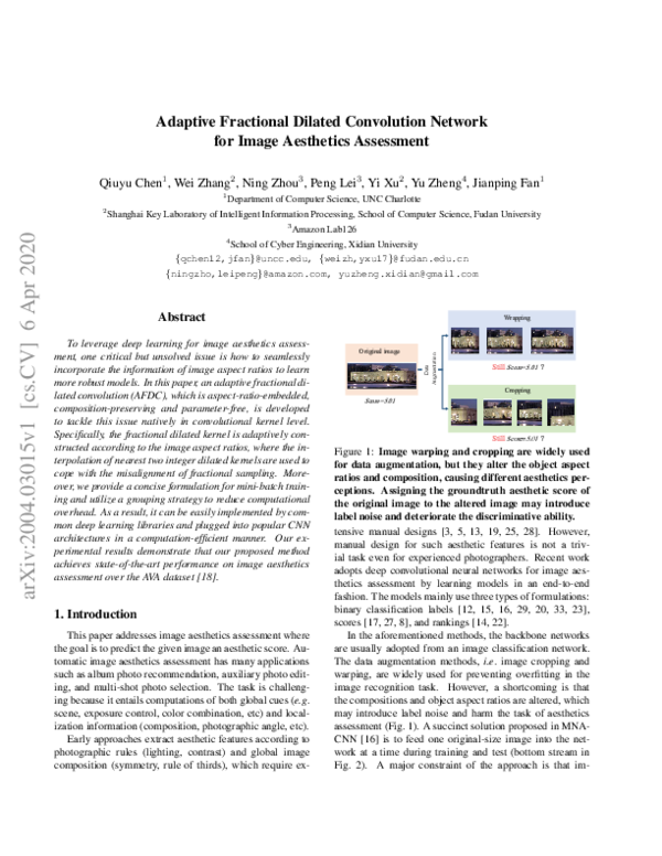 (PDF) Adaptive Fractional Dilated Convolution Network for Image Aesthetics Assessment