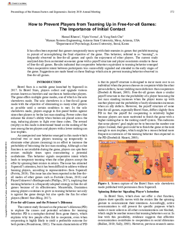 (PDF) How to Prevent Players from Teaming Up in Free-for-all Games: The ...