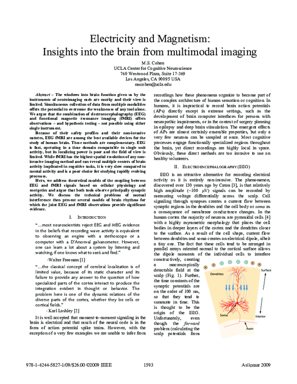 (PDF) Electricity and magnetism: Insights into the brain from ...