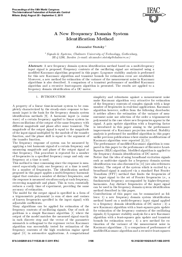 (PDF) A new frequency domain system identification method