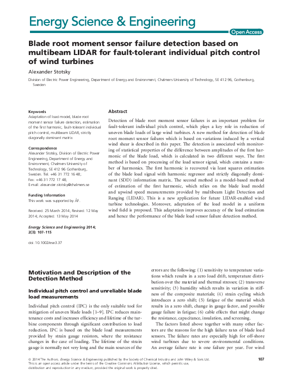 (PDF) Blade root moment sensor failure detection based on multibeam ...