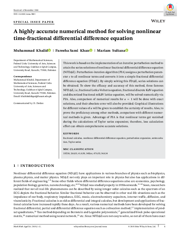 (PDF) A highly accurate numerical method for solving nonlinear time ...