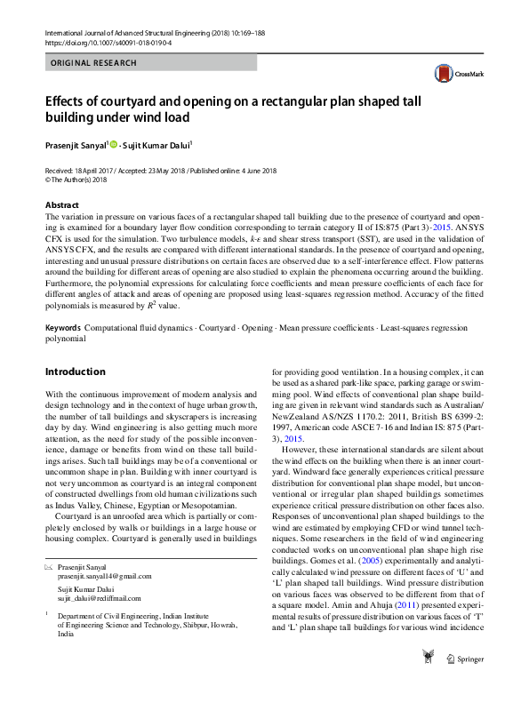 (PDF) Effects of courtyard and opening on a rectangular plan shaped ...