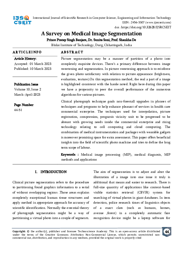 (PDF) A Survey on Medical Image Segmentation