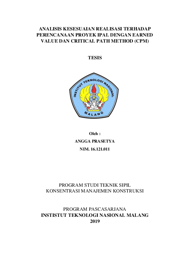 (PDF) Analisis Kesesuaian Realisasi Terhadap Perencanaan Proyek Ipal ...
