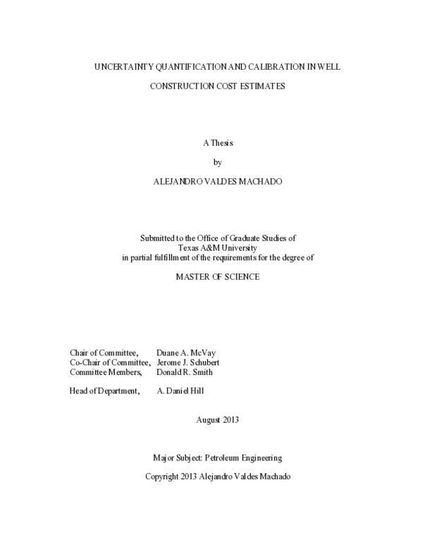 (PDF) Uncertainty Quantification and Calibration in Well Construction ...