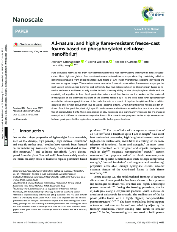 (PDF) All-natural and highly flame-resistant freeze-cast foams based on ...