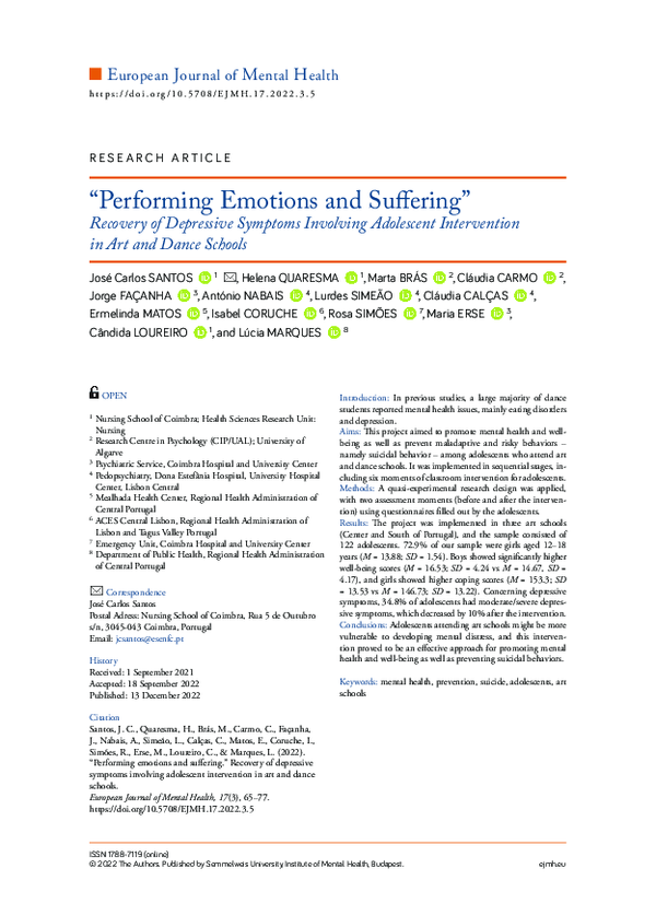 (PDF) “Performing Emotions and Suffering” : Recovery of Depressive ...