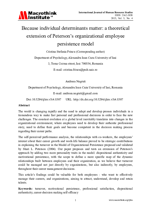 (PDF) Because individual determinants matter: a theoretical extension ...
