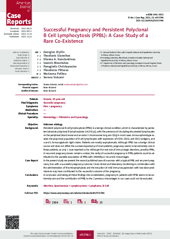 (PDF) Successful Pregnancy and Persistent Polyclonal B Cell ...