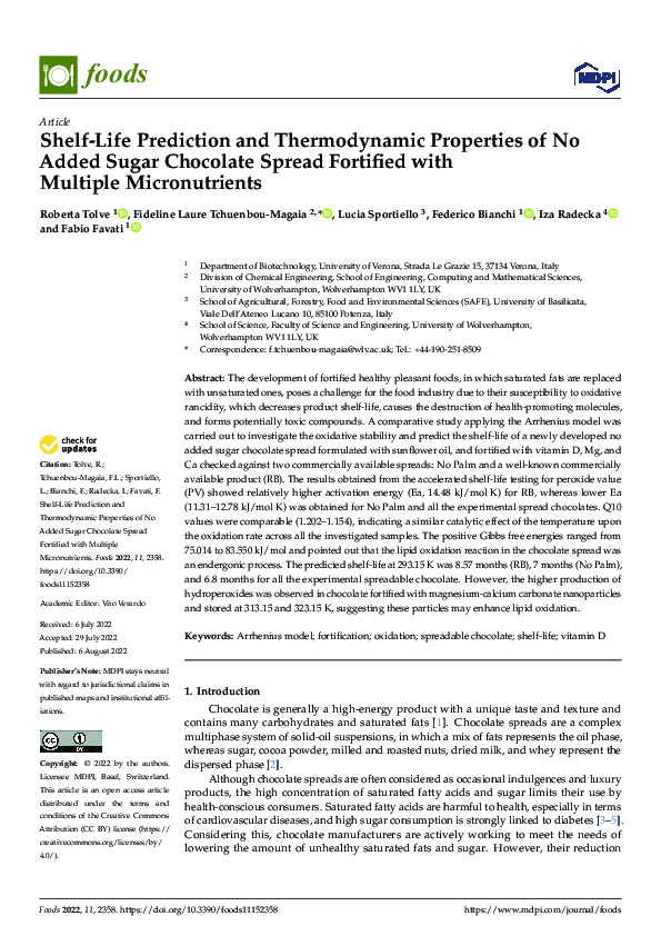 (PDF) Shelf-Life Prediction and Thermodynamic Properties of No Added ...