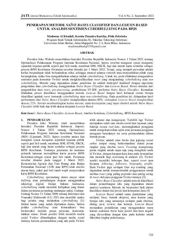 (PDF) Penerapan Metode Naïve Bayes Classifier Dan Lexicon Based Untuk Analisis Sentimen ...