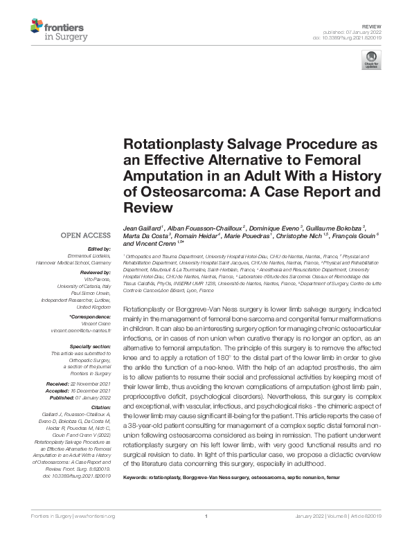(PDF) Rotationplasty Salvage Procedure as an Effective Alternative to ...