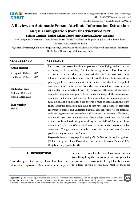 (PDF) A Review on Automatic Person Attribute Information Extraction and ...