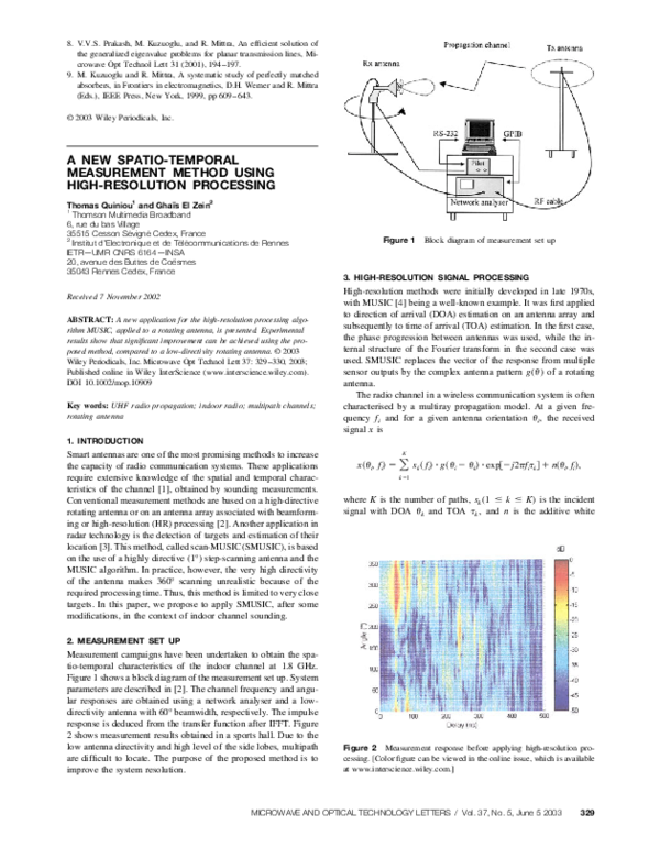 (PDF) A new spatio-temporal measurement method using high-resolution ...