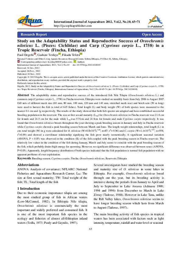 (PDF) Study on the Adaptability Status and Reproductive Success of ...