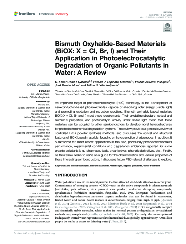 (PDF) Bismuth Oxyhalide-Based Materials (BiOX: X = Cl, Br, I) and Their ...