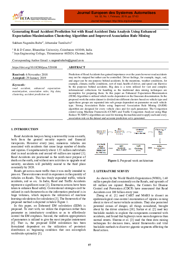 Pdf Generating Road Accident Prediction Set With Road Accident Data Analysis Using Enhanced