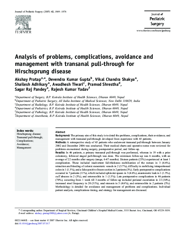 (PDF) Analysis of problems, complications, avoidance and management ...