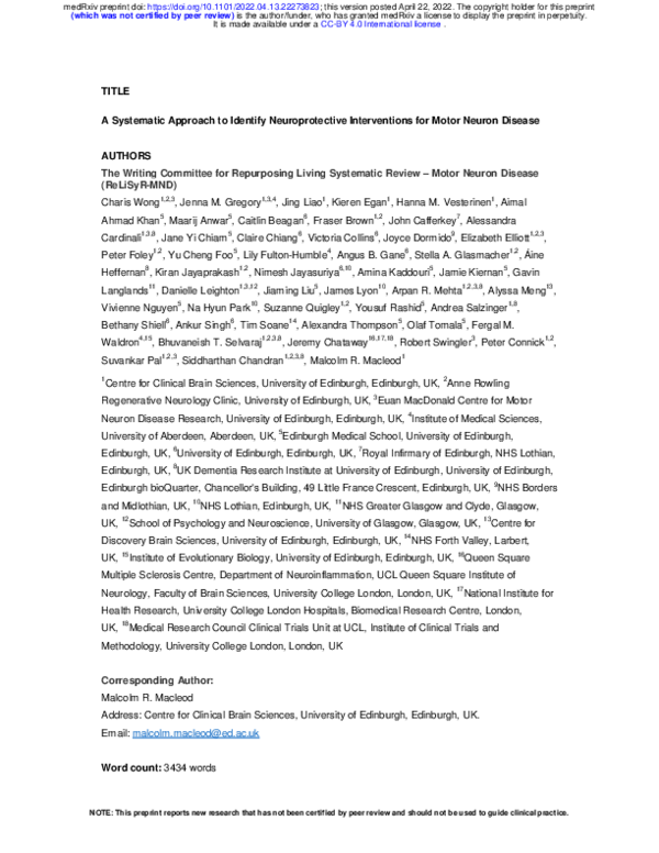 (PDF) A Systematic Approach to Identify Neuroprotective Interventions for Motor Neuron Disease ...