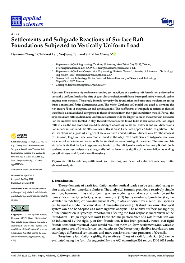 (PDF) Settlements and Subgrade Reactions of Surface Raft Foundations ...