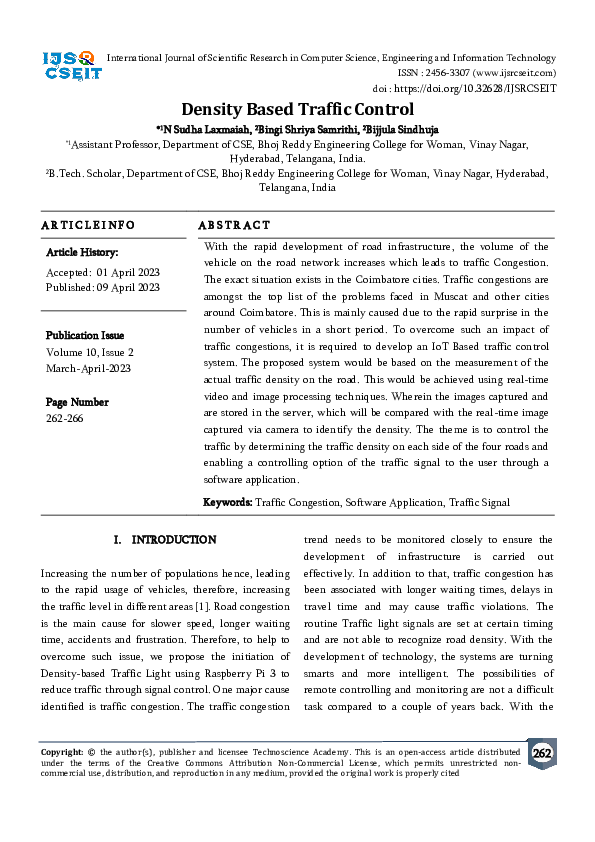 (PDF) Density Based Traffic Control