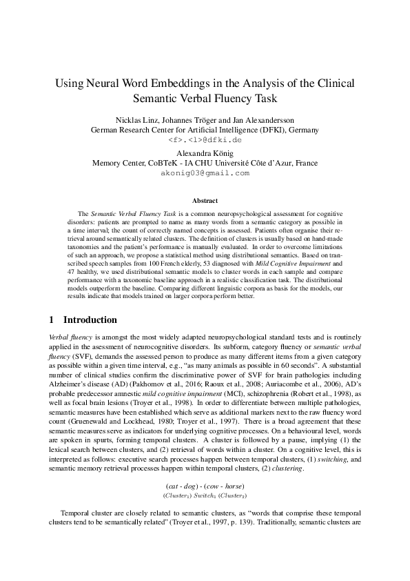 (PDF) Using Neural Word Embeddings in the Analysis of the Clinical ...