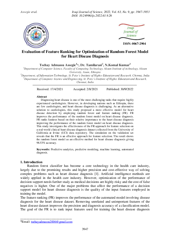 (PDF) Sequential feature selection for heart disease detection using ...