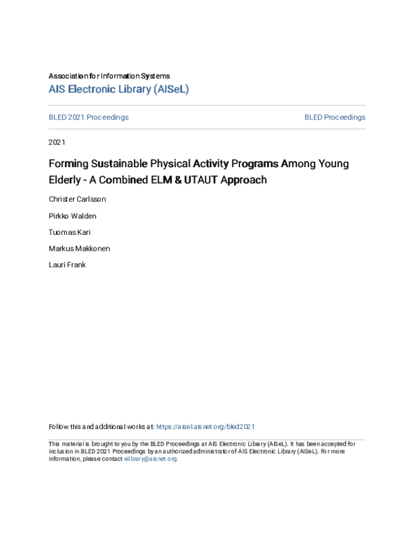(PDF) Forming Sustainable Physical Activity Programs Among Young ...