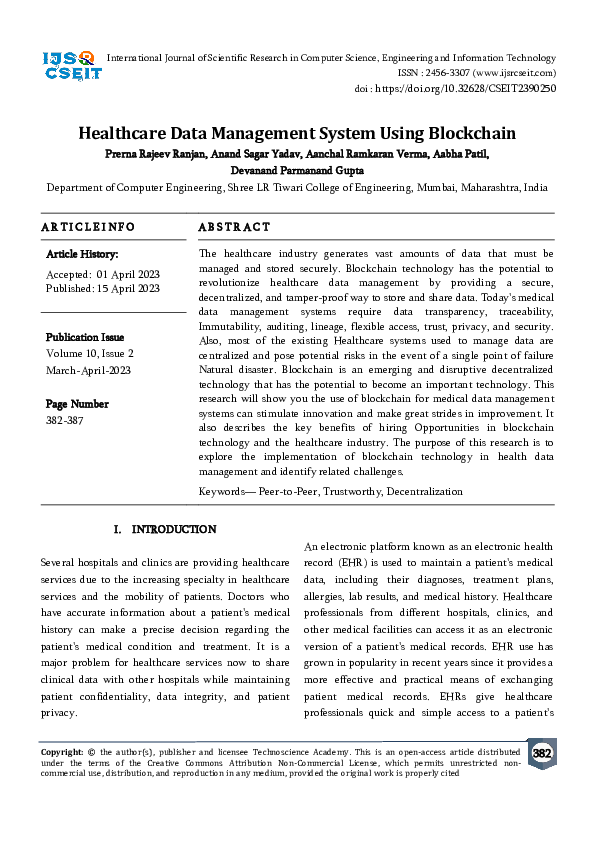 (PDF) Healthcare Data Management System Using Blockchain