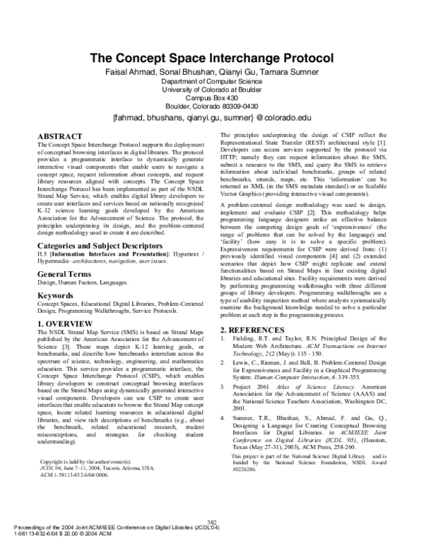 (PDF) The concept space interchange protocol | Faisal Ahmad - Academia.edu
