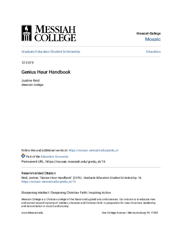 (PDF) Genius Hour Handbook