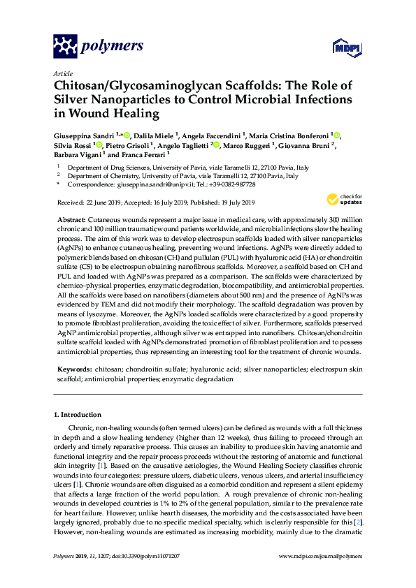(PDF) Chitosan/Glycosaminoglycan Scaffolds: The Role of Silver Nanoparticles to Control ...