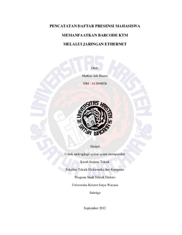 (PDF) Pencatatan Daftar Presensi Mahasiswa Memanfaatkan Barcode KTM ...