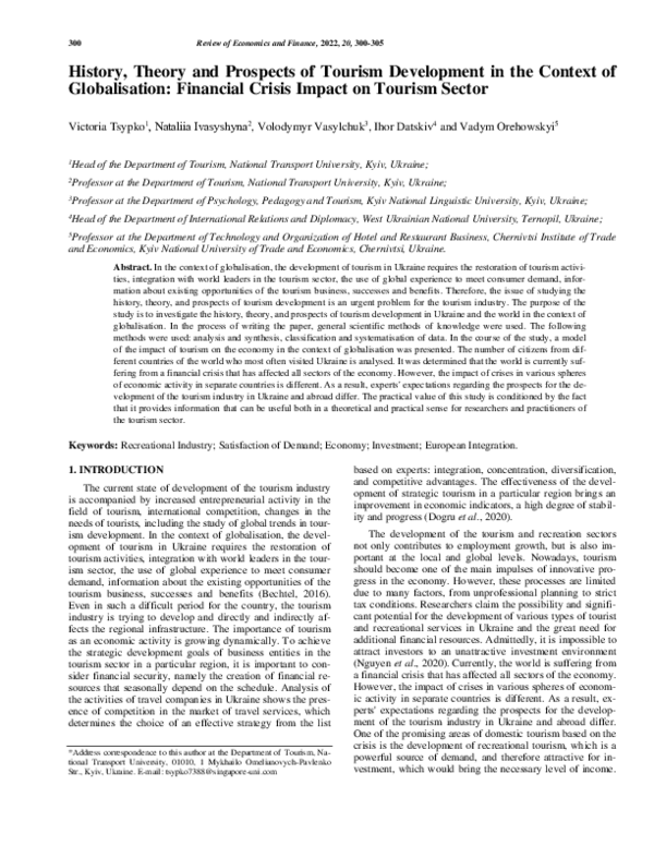 (PDF) History, Theory and Prospects of Tourism Development in the Context of Globalisation ...