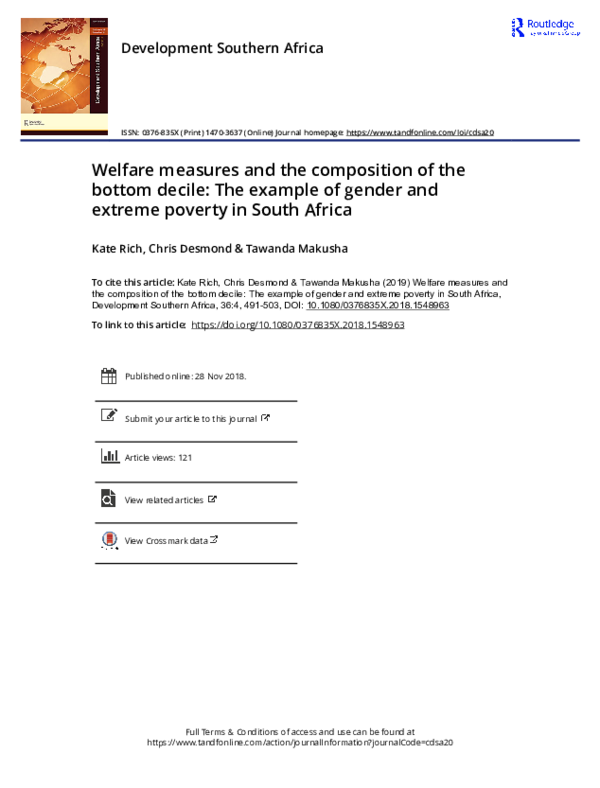 (PDF) Welfare measures and the composition of the bottom decile: The ...
