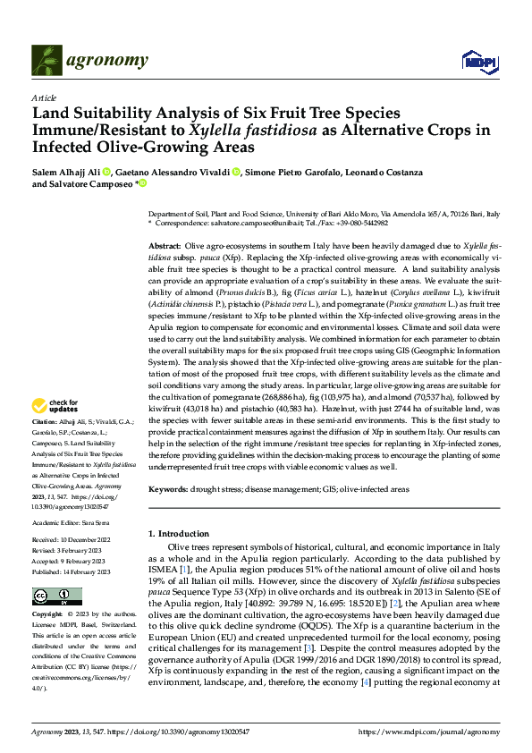 (PDF) Land Suitability Analysis of Six Fruit Tree Species Immune ...
