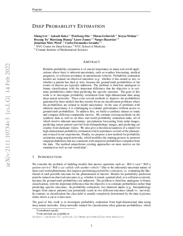 (PDF) Deep Probability Estimation