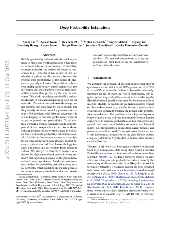 (PDF) Deep Probability Estimation
