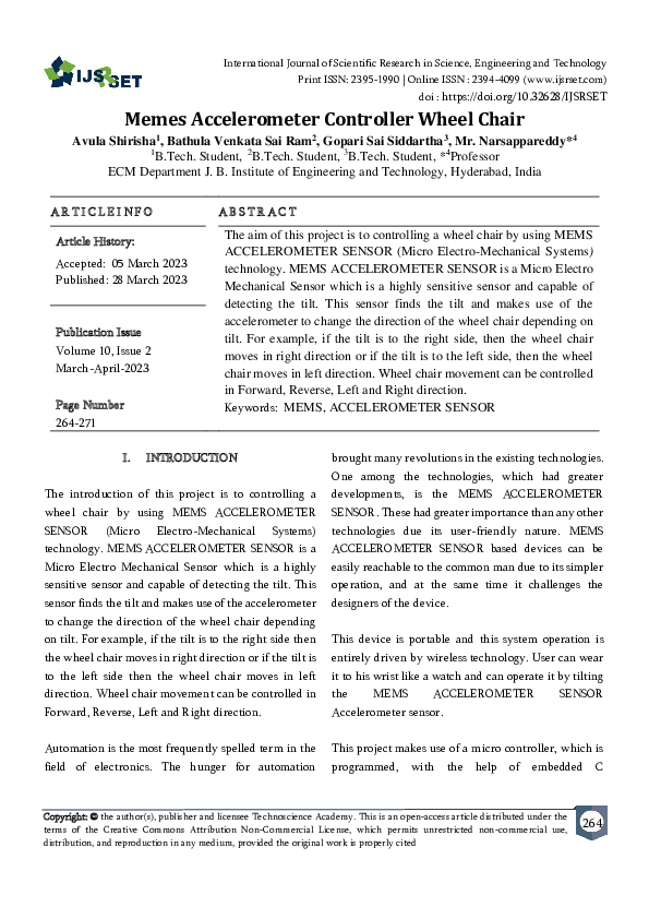 (PDF) Memes Accelerometer Controller Wheel Chair