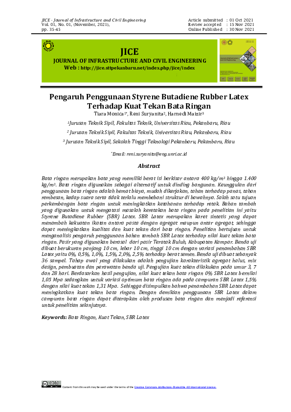 (PDF) Pengaruh Penggunaan Styrene Butadiene Rubber Latex Terhadap Kuat Tekan Bata Ringan | Reni ...